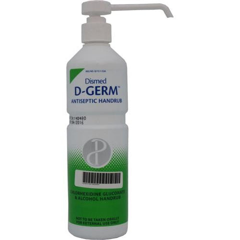 D-germ Alcohol & Chlorhexidine Handrub 500ml | The Paramedic Shop cc