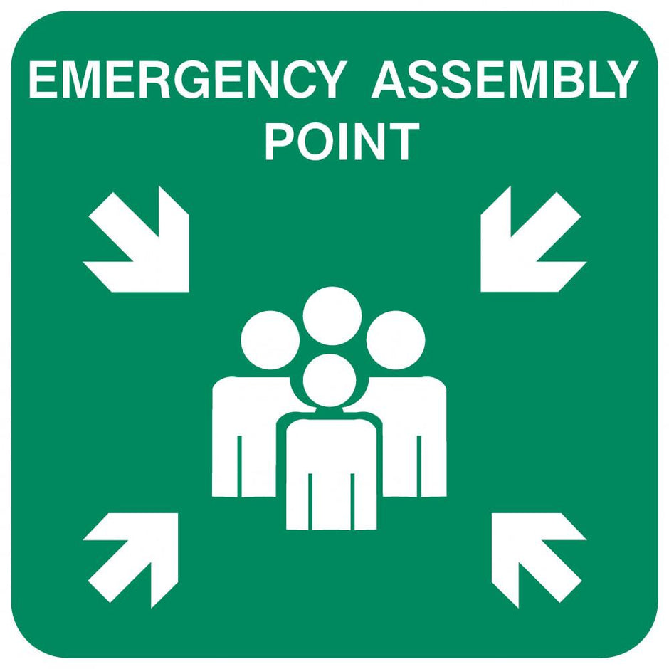Large Emergency Assembly Point safety sign – The Paramedic Shop cc
